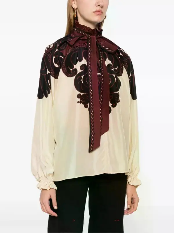 La DoubleJ Cerere Printed Silk Blouse