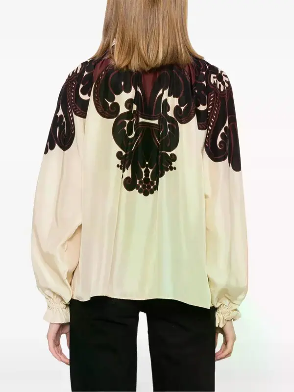 La DoubleJ Cerere Printed Silk Blouse