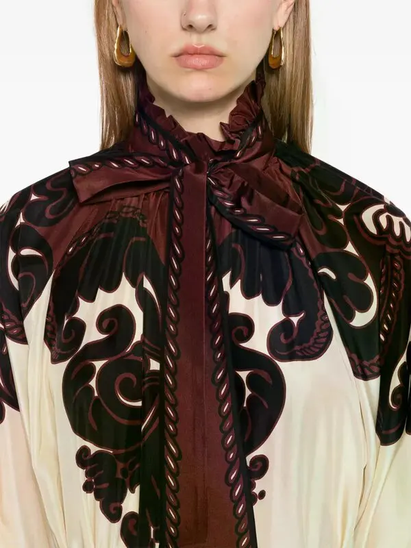 La DoubleJ Cerere Printed Silk Blouse