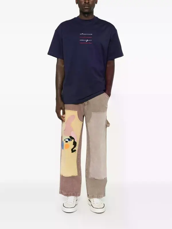 MSGM Logo-embroidered Jersey T-shirt