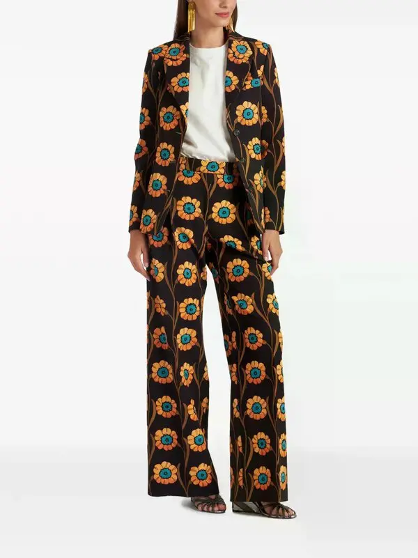 La DoubleJ La Comasca Floral-print Palazzo Trousers