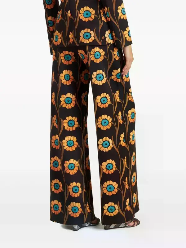La DoubleJ La Comasca Floral-print Palazzo Trousers