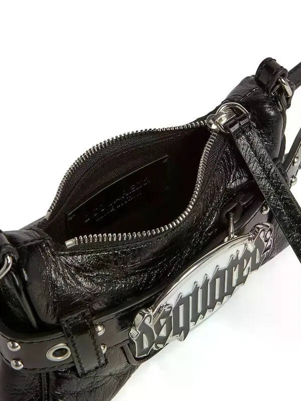 Dsquared2 Gothic Leather Shoulder Bag - Black