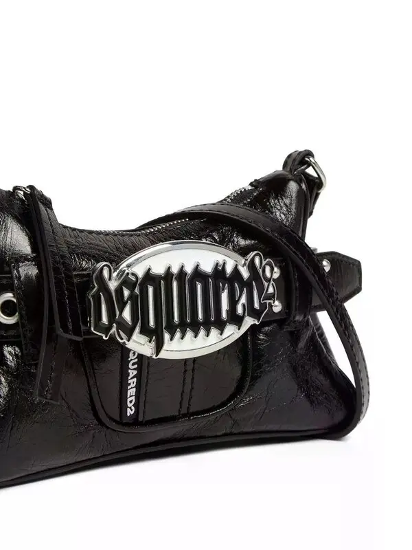 Dsquared2 Gothic Leather Shoulder Bag - Black