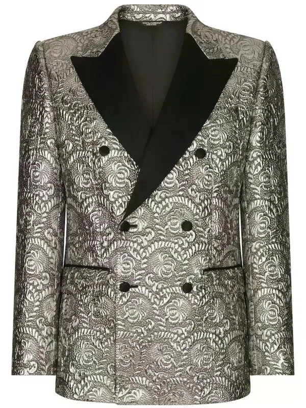 Dolce & Gabbana Satin-lapel Jacquard Blazer