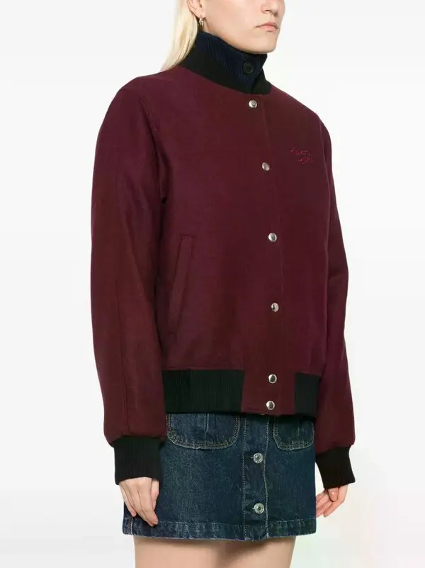 Maison Kitsuné Redstar Wool-blend Teddy Blouson - Red