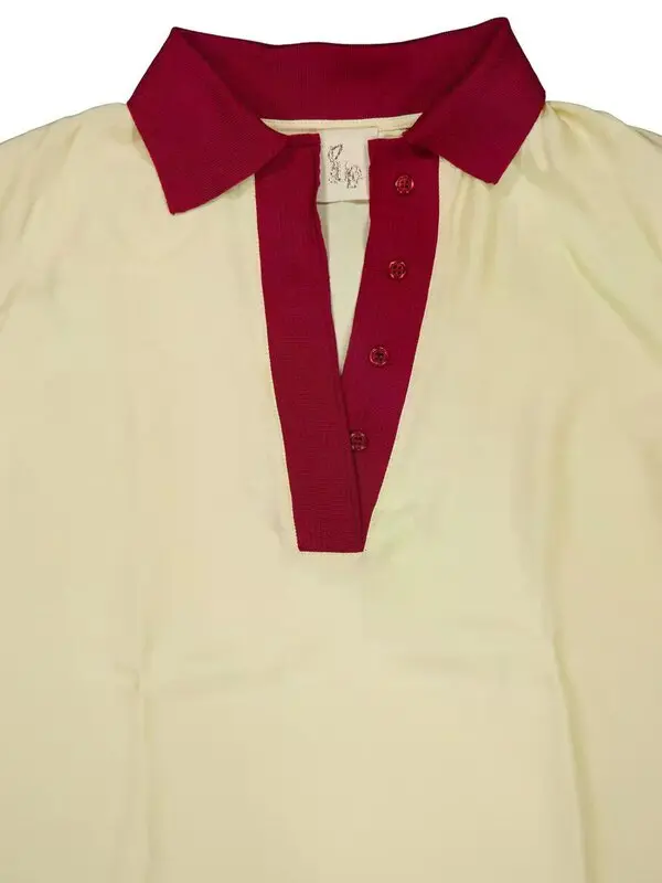 PAULA Diane V-neck Silk Blouse - Neutrals