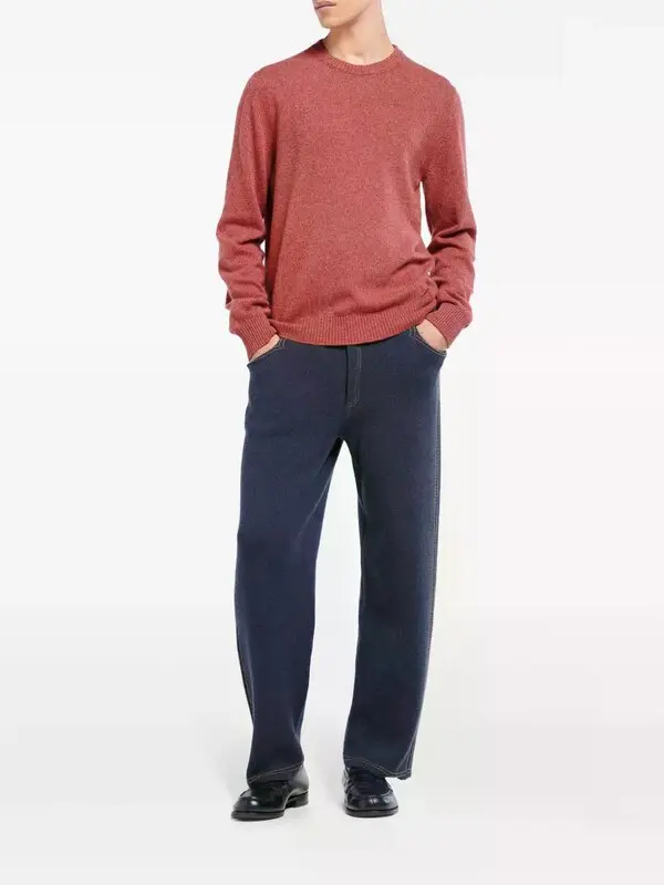 BARRIE B Label Cashmere Jumper - Red