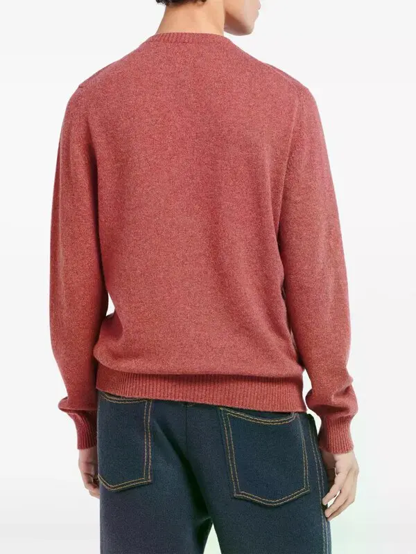 BARRIE B Label Cashmere Jumper - Red