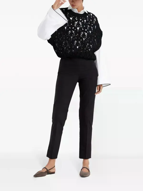 Brunello Cucinelli High-waisted Cropped Trousers