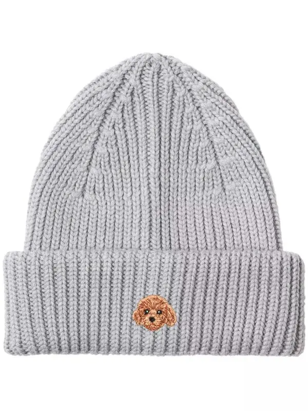 PELO FOUNDATION Poodle Dog Beanie Hat - Grey