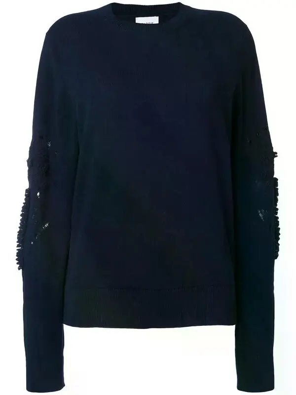 BARRIE Cashmere Round Neck Pullover - Blue