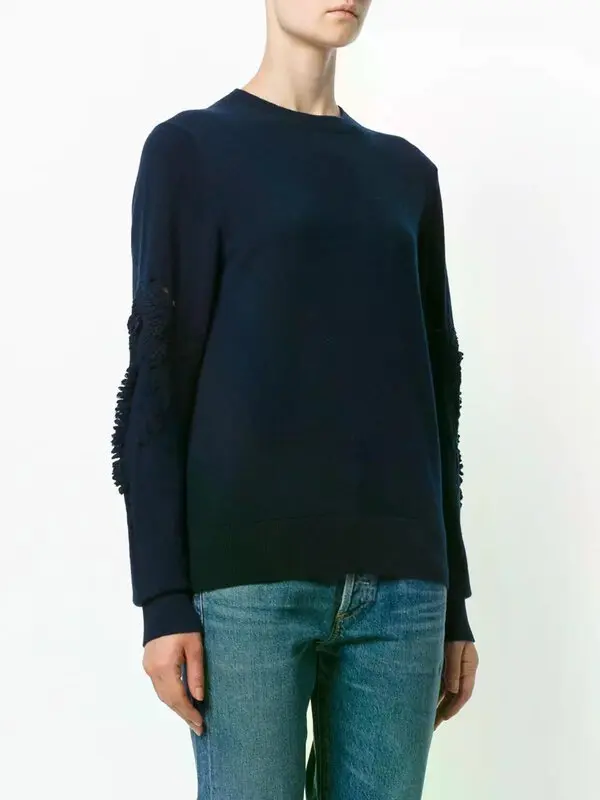 BARRIE Cashmere Round Neck Pullover - Blue