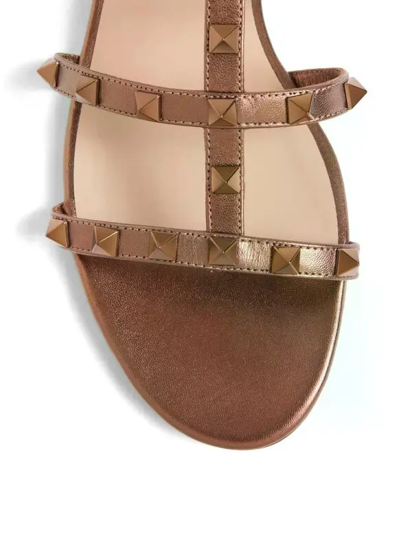 Valentino Garavani Rockstud Flat Metallic Slide Sandals
