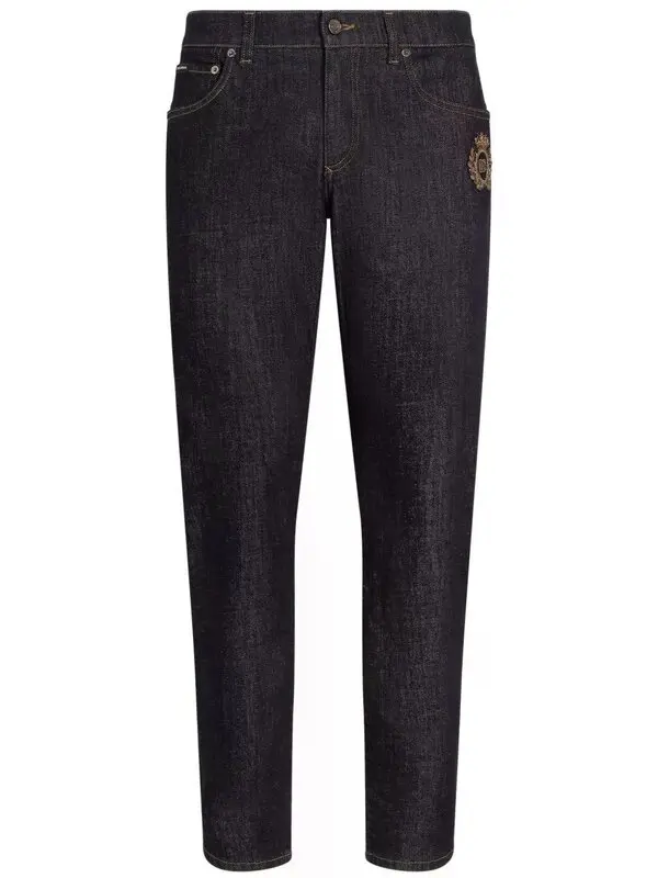 Dolce & Gabbana Logo Appliqué Tapered Jeans