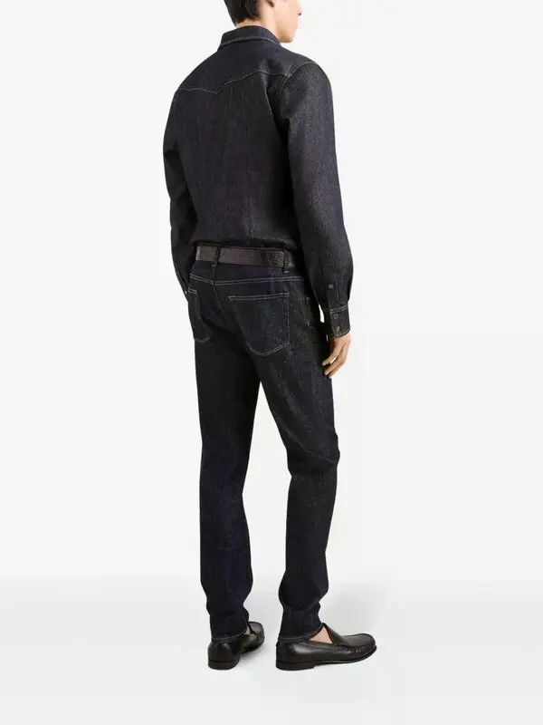 Dolce & Gabbana Logo Appliqué Tapered Jeans