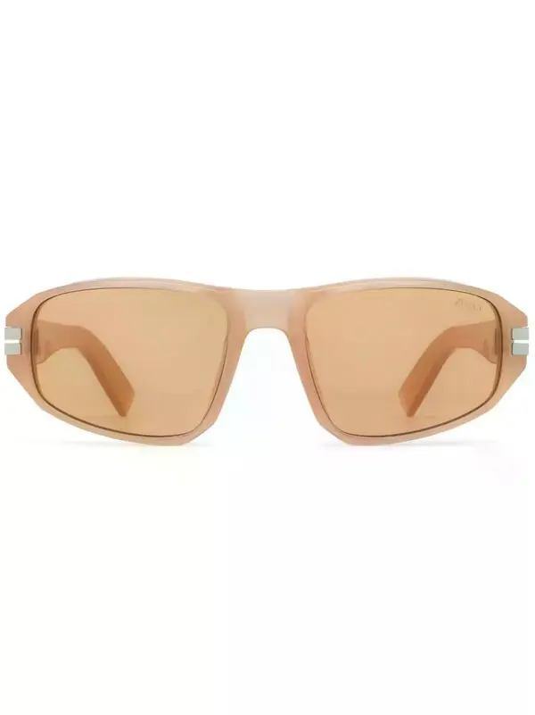 Zegna Oval-frame Sunglasses - Brown