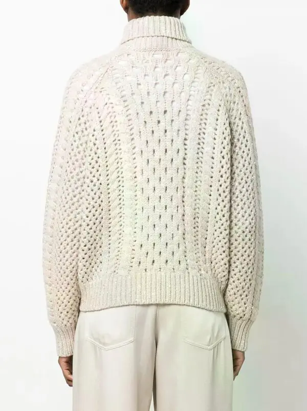 Brunello Cucinelli High-neck Crochet-knit Jumper