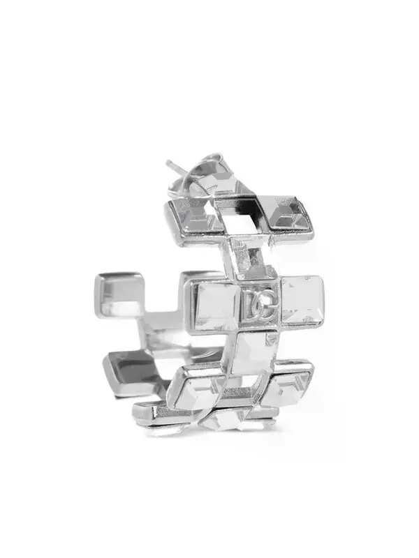 Dolce & Gabbana Crystal Hoop Earring - Silver