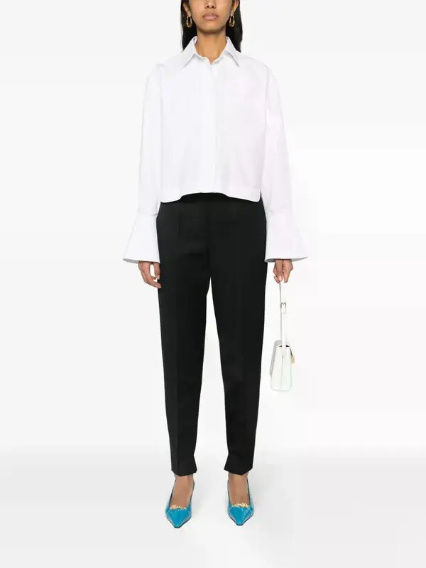Prada Pressed-crease Tapered-leg Trousers