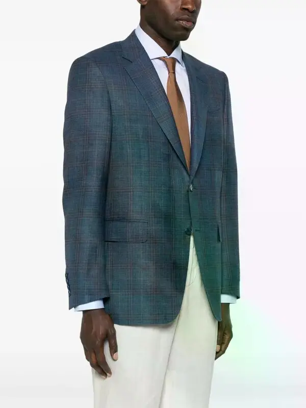 Canali Checked Blazer - Blue