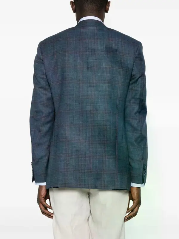 Canali Checked Blazer - Blue