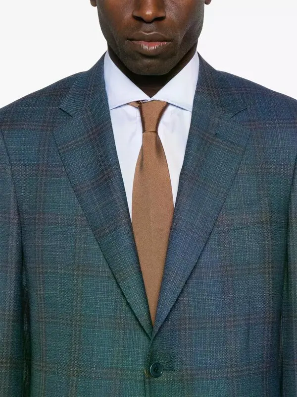 Canali Checked Blazer - Blue