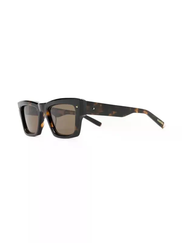 Valentino Garavani Rockstud Square-frame Sunglasses - Brown