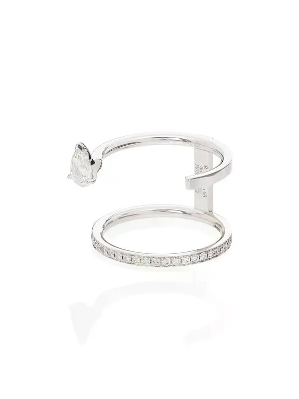 REPOSSI Serti Sur Vide 18kt White Gold Diamond Ring - Silver
