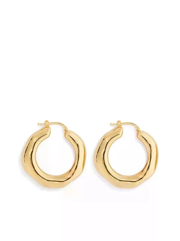 JIL SANDER Sculpted Hoop Earrings - Gold