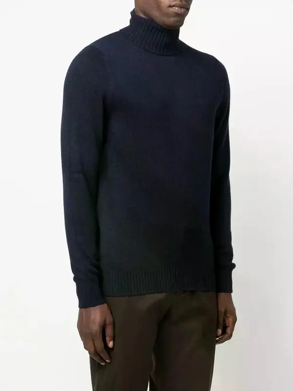 DRUMOHR Cashmere Roll Neck Jumper - Blue