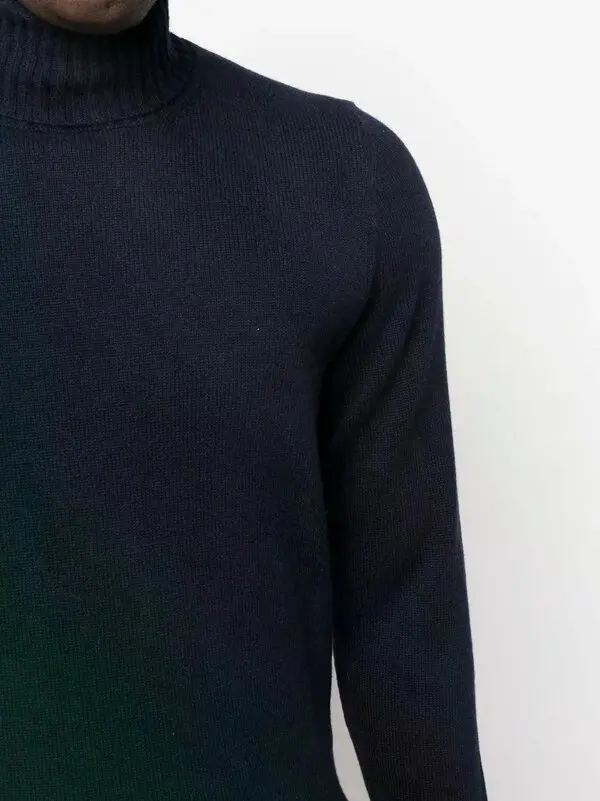 DRUMOHR Cashmere Roll Neck Jumper - Blue
