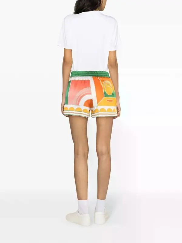 Casablanca Summer Court Silk Shorts - Orange