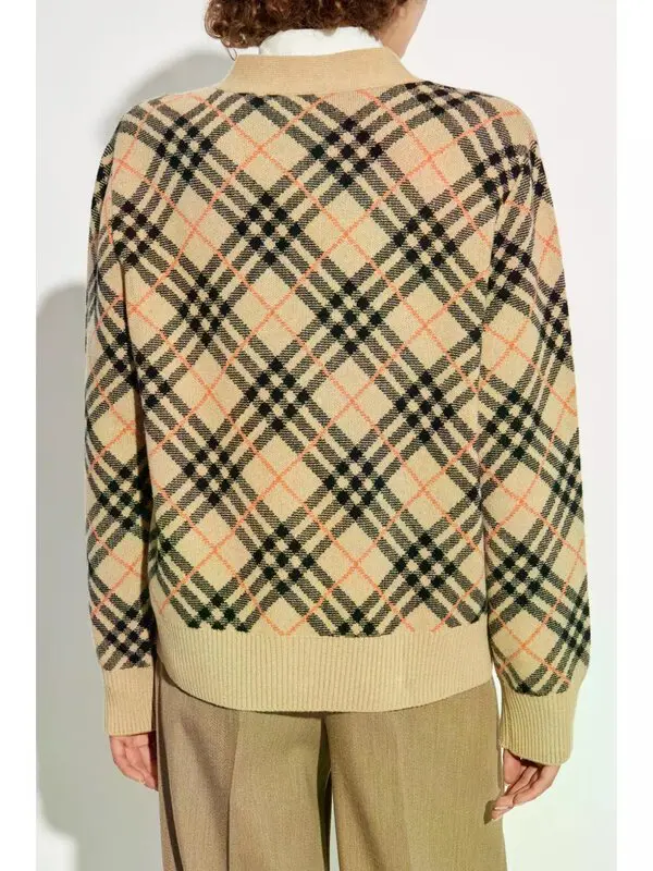 Burberry Checked Cashmere Cardigan