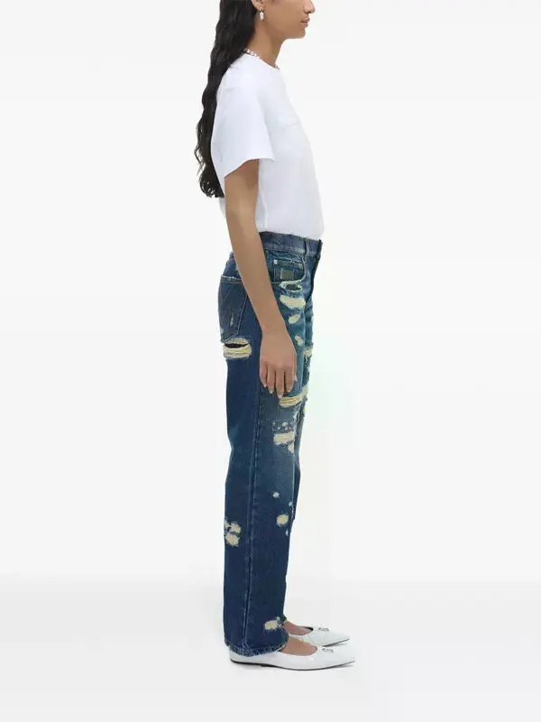 Marc Jacobs Distressed Straight-leg Jeans