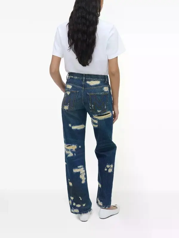 Marc Jacobs Distressed Straight-leg Jeans
