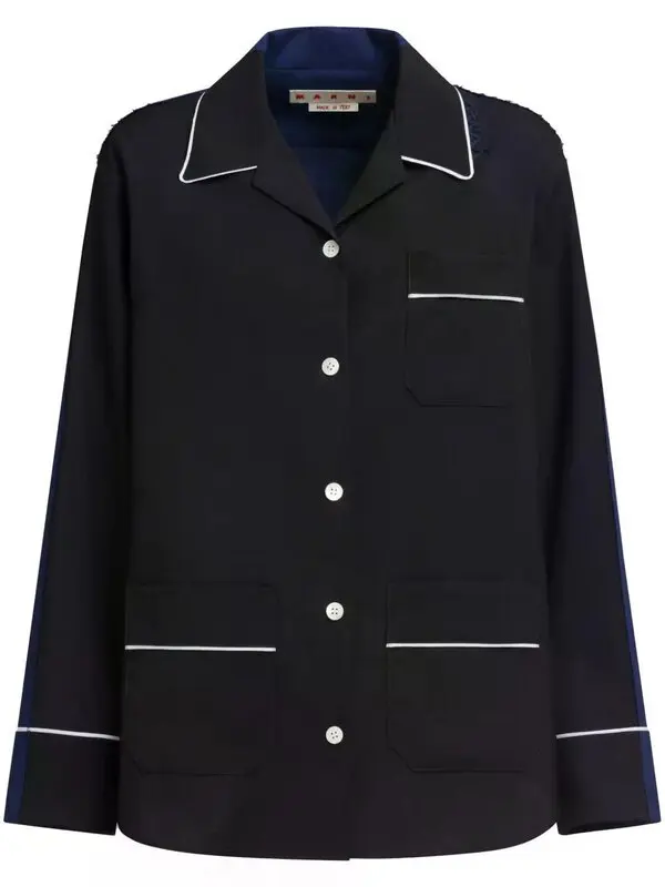 Marni Virgin Wool Pajama Shirt - Black