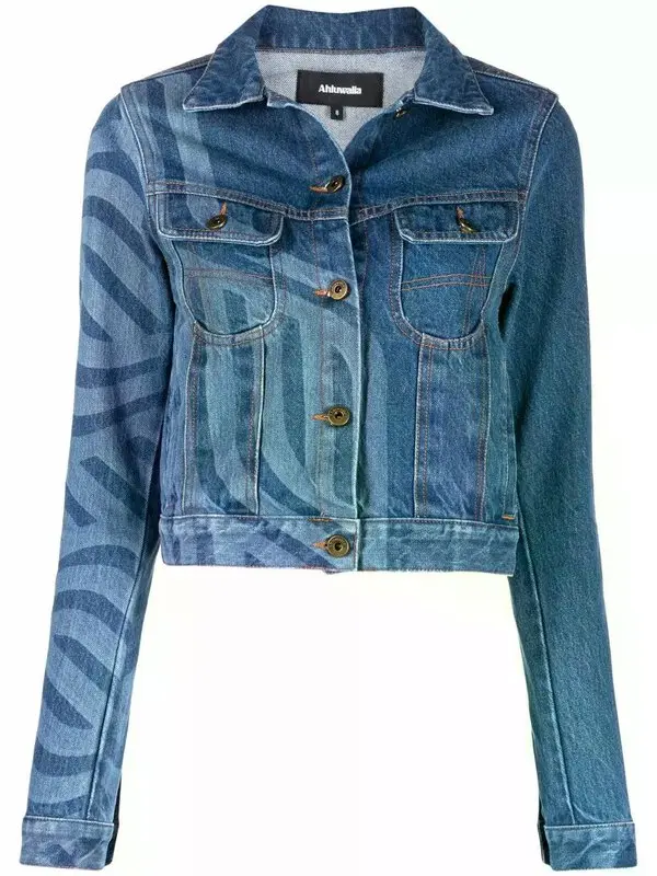 Ahluwalia Laser-print Denim Jacket - Blue
