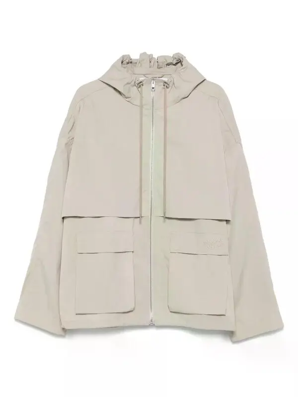 Maison Kitsuné Hooded Windbreaker With Embroidered Logo