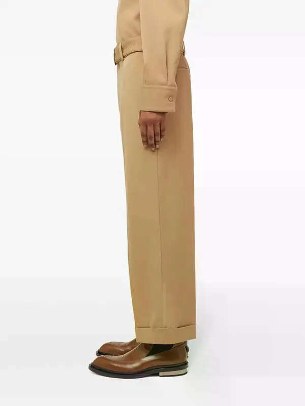 JIL SANDER Straight-leg Belted Wool Trousers