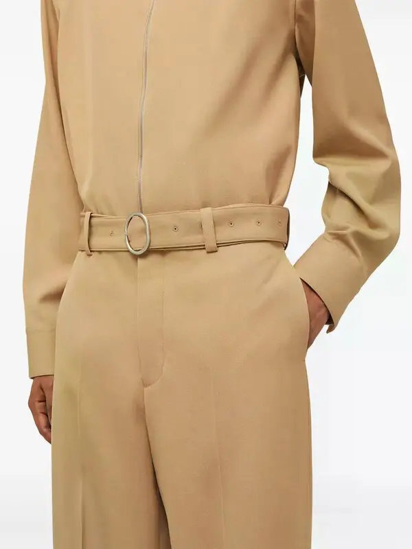 JIL SANDER Straight-leg Belted Wool Trousers