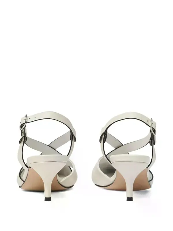 SCAROSSO Leather Slingback Pumps - Neutrals