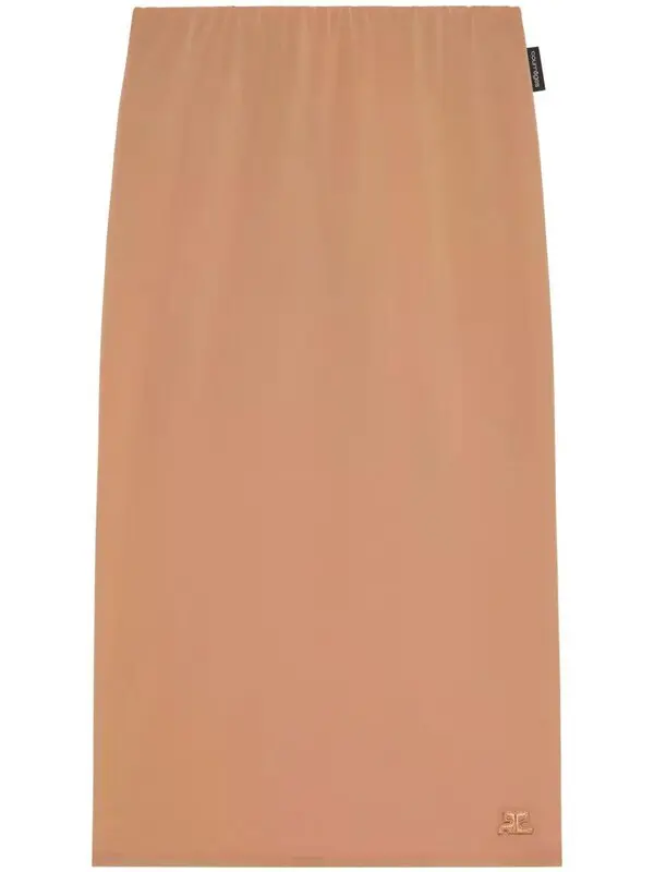 COURREGES Semi-sheer Midi Skirt - Neutrals