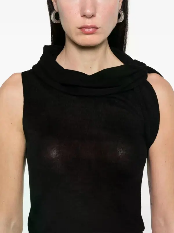 Rick Owens Twist-detail Top - Black