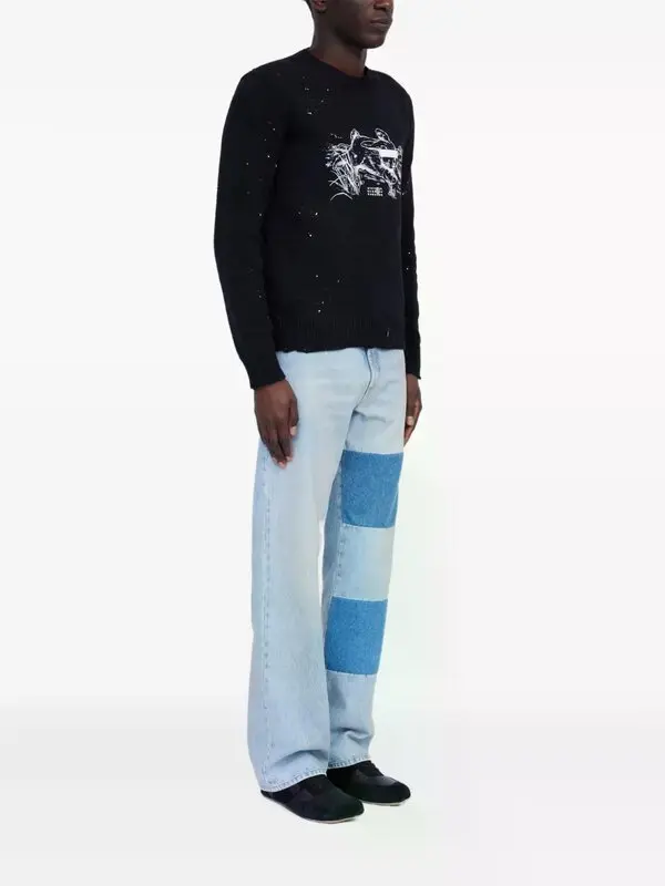 MAISON MARGIELA Crew-neck Sweater With Signature Numbers Motif