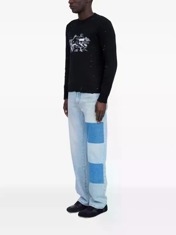 MAISON MARGIELA Crew-neck Sweater With Signature Numbers Motif