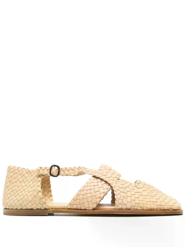 Hereu Serra Interwoven Slippers - Neutrals