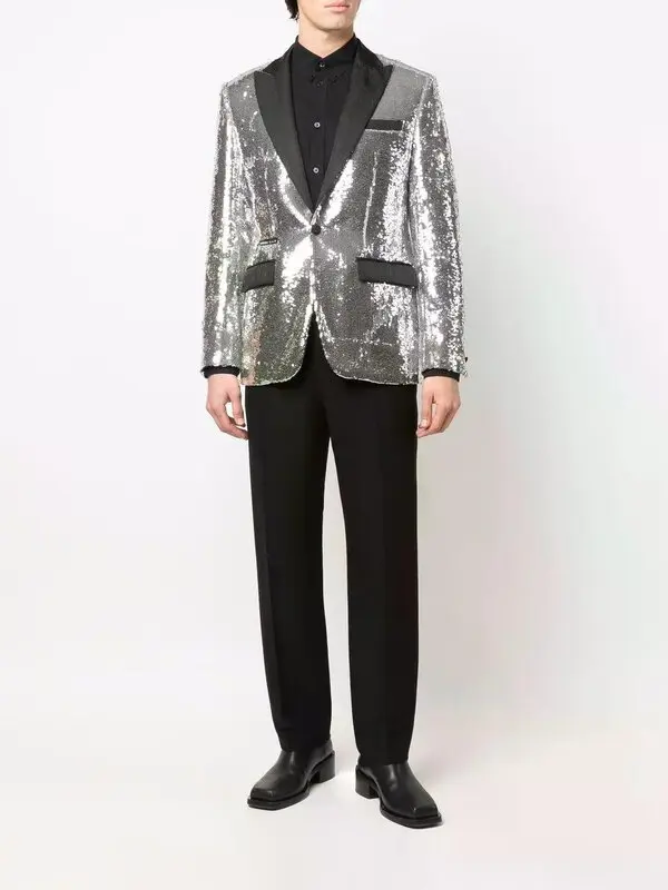 Philipp Plein Sequin-embellished Single-breasted Blazer