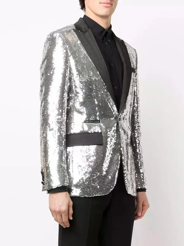 Philipp Plein Sequin-embellished Single-breasted Blazer