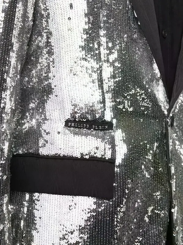 Philipp Plein Sequin-embellished Single-breasted Blazer